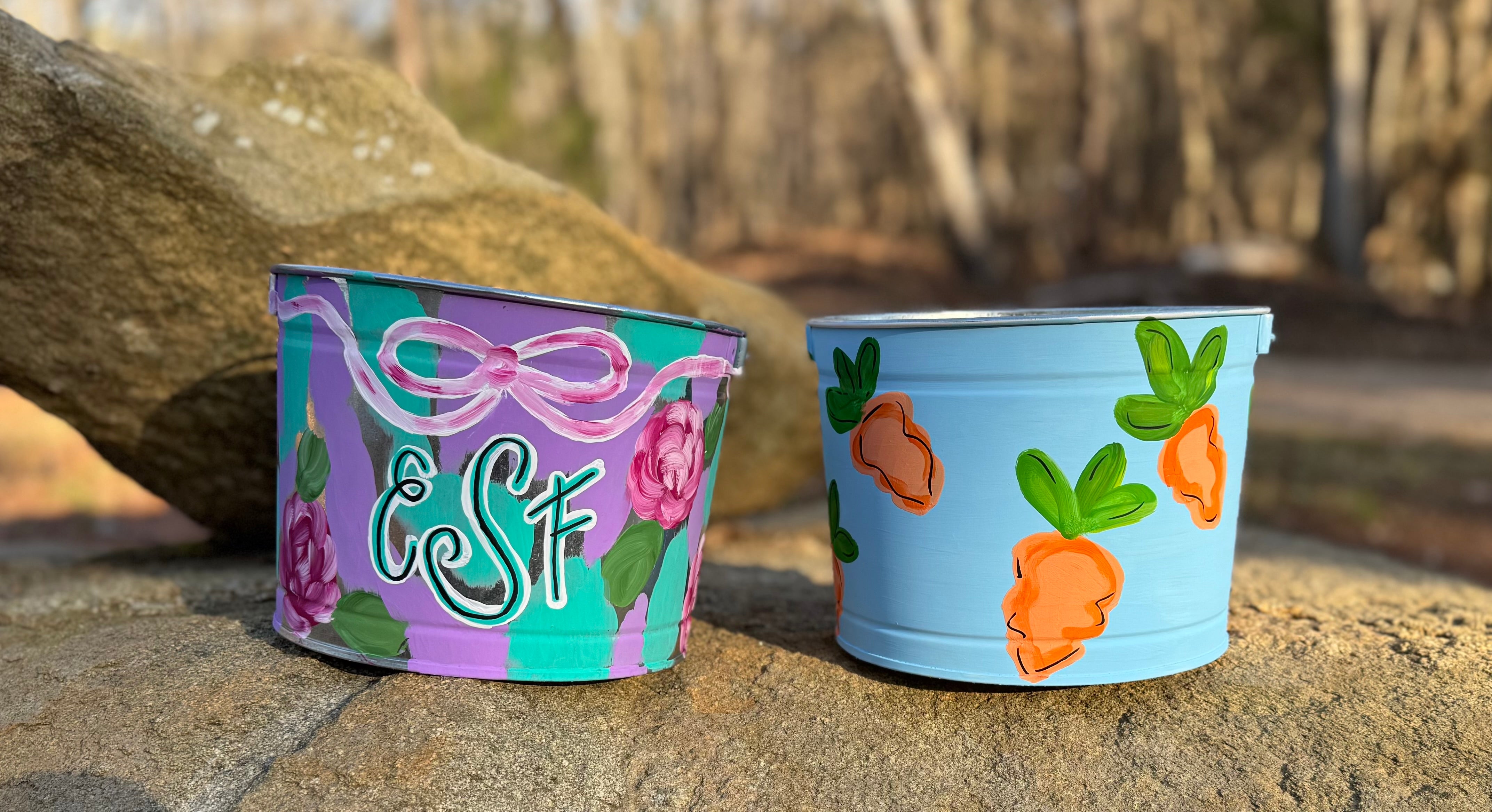 Custom Hand Painted Easter Buckets – Persimmons Woodworks